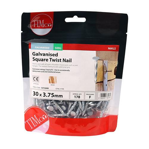 TIMCO Square Twist Nails - Galvanised – Cheapscrews LTD